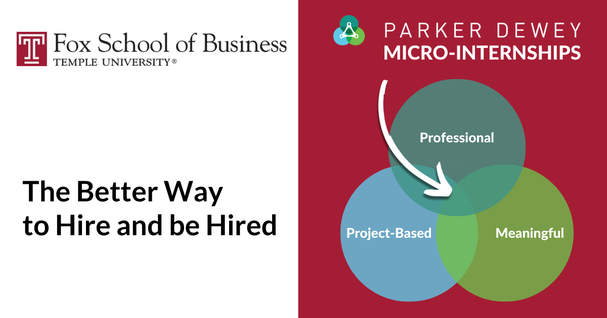 Temple University - Fox School of Business Students | Join Parker Dewey ...